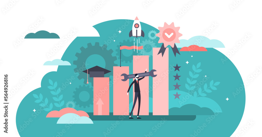 Skills illustration, transparent background. Flat tiny business ...