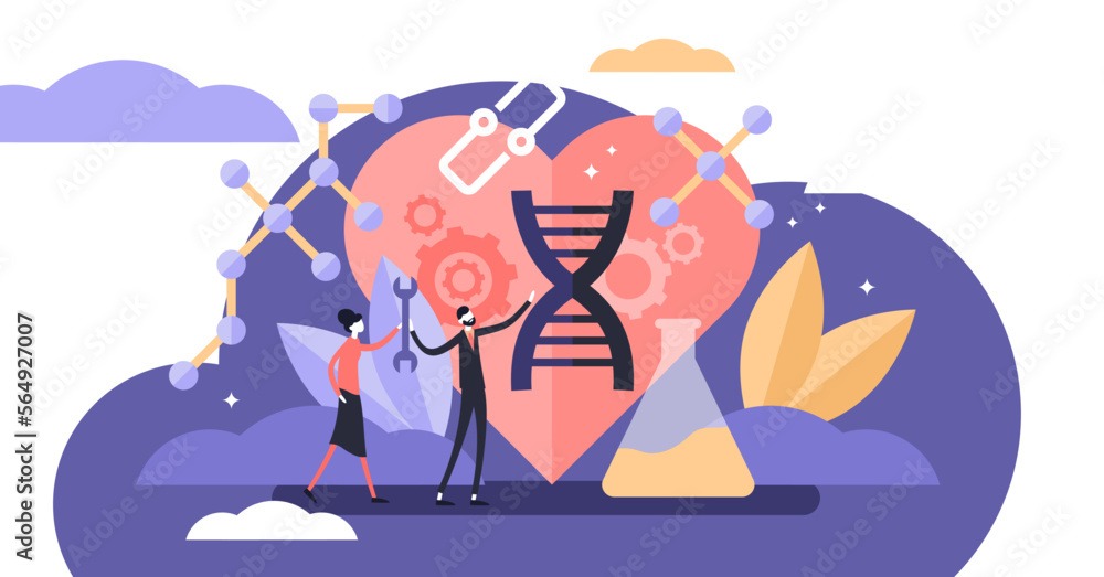 Biohacking illustration, transparent background. Flat tiny self ...