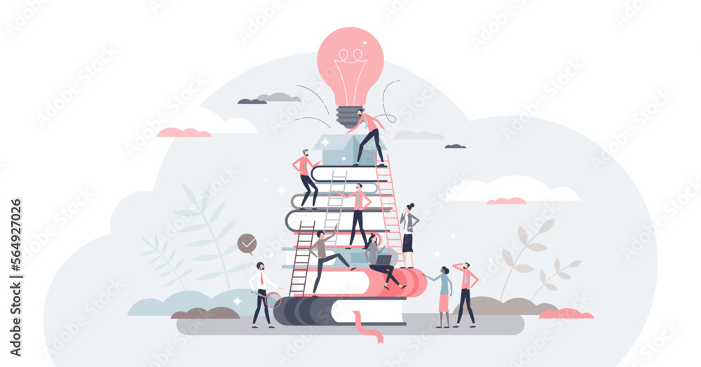 Building business with corporate knowledge and teamwork tiny person ...