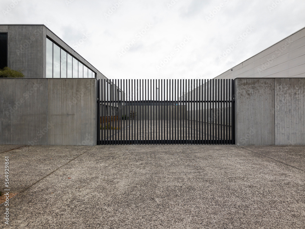 gate of industrial building Stock Photo | Adobe Stock