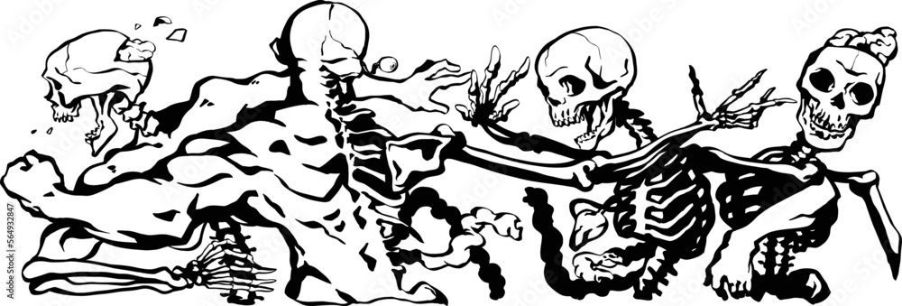 Human free fights war ghosts skeleton abstract art muscle muscular dead ...