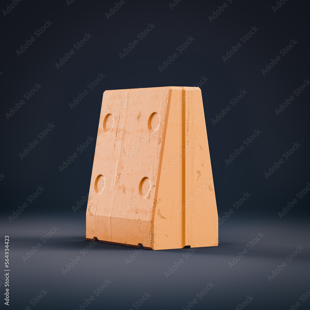 Monochrome single color yellow isolated concrete wall block ...