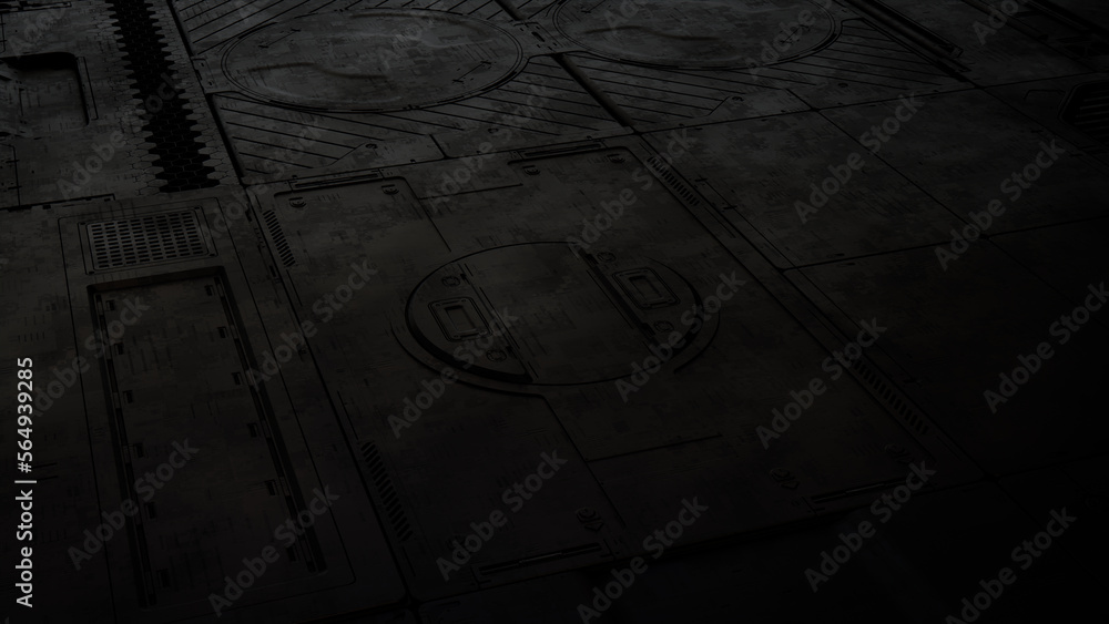 Black, Tech Background with Futuristic 3D Panels. Dark, Sci-Fi style ...