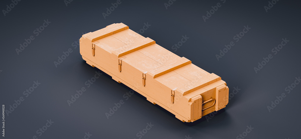 Monochrome single color yellow isolated military wooden crate for ...