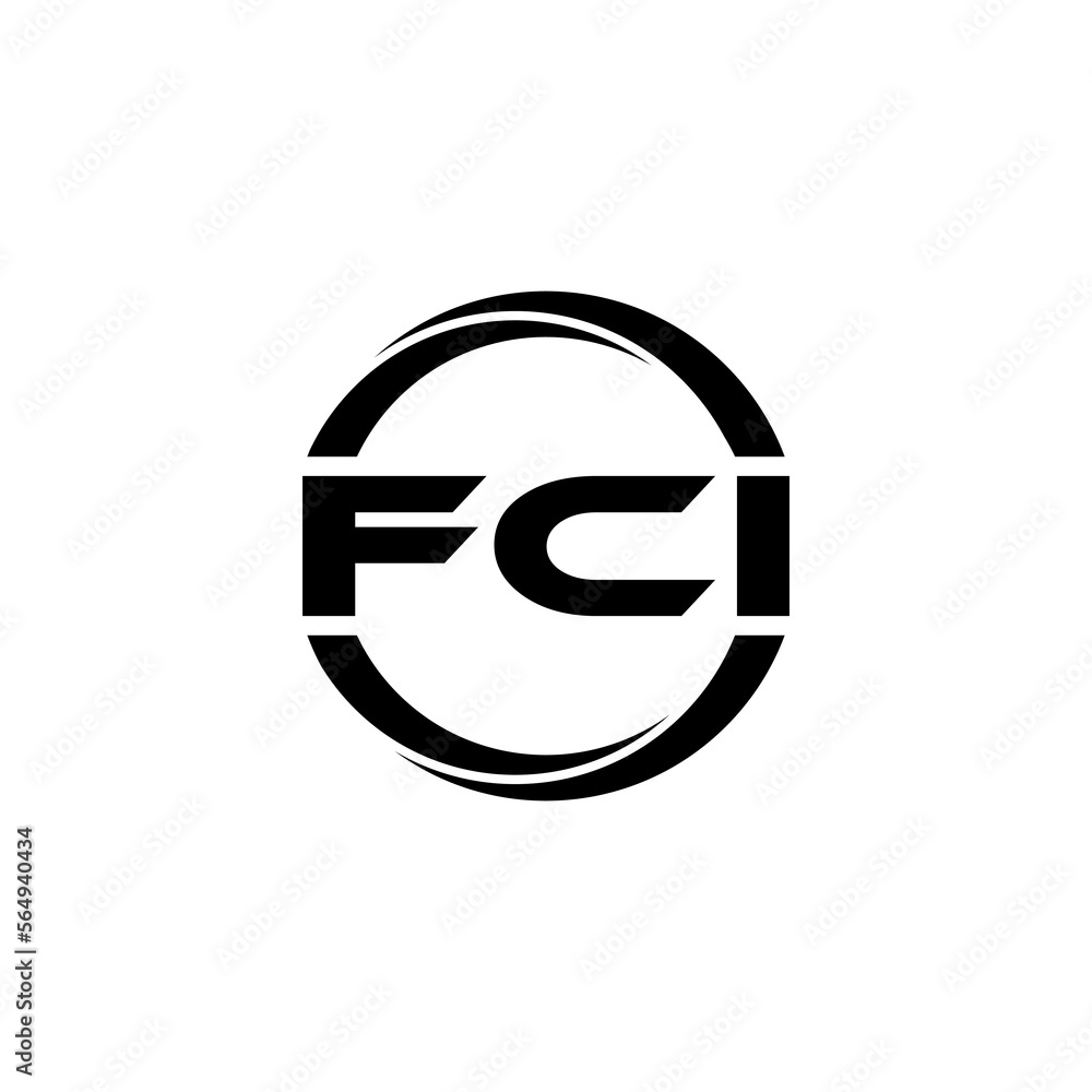 FCI letter logo design with white background in illustrator, cube logo ...