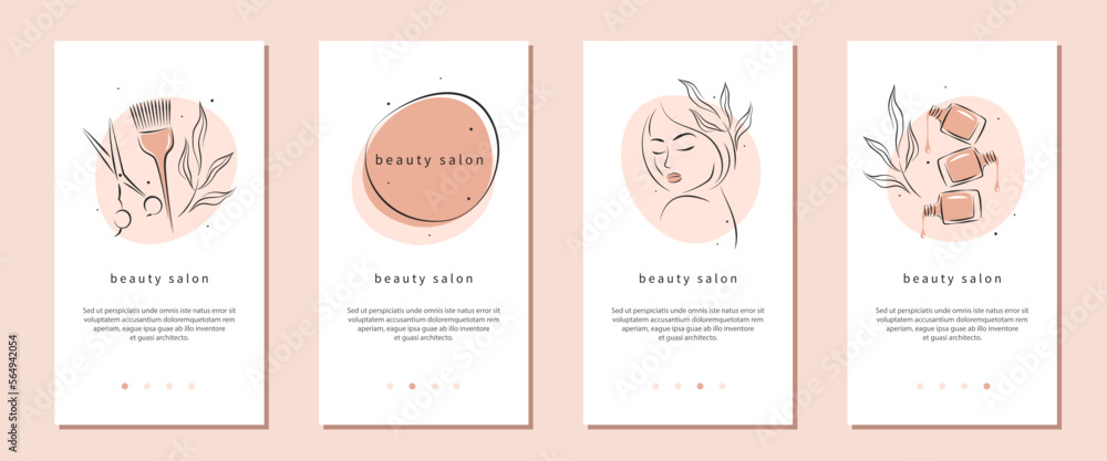 Beauty salon icon set for mobile apps, social media posts and stories ...