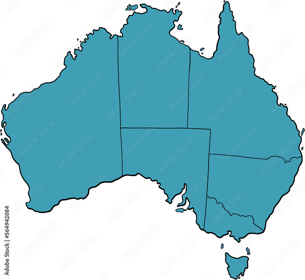 doodle freehand drawing of australia map. Stock Illustration | Adobe Stock
