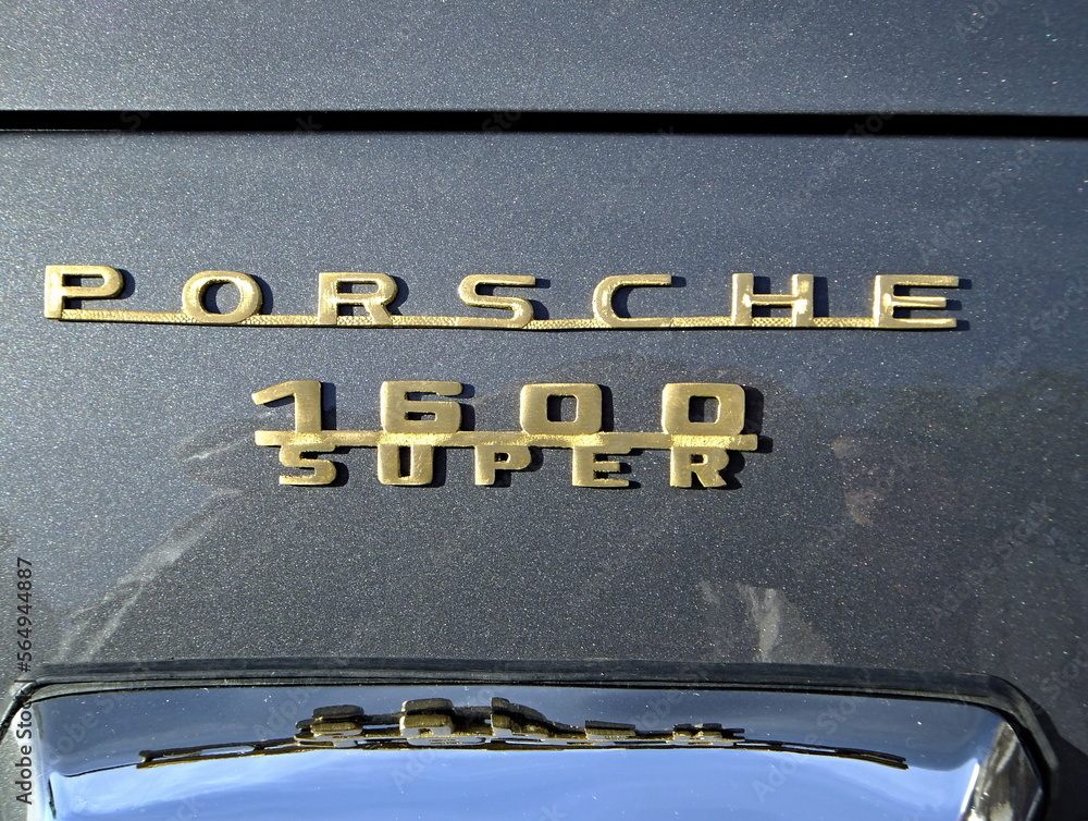 Historic Porsche name and model lettering Stock Photo | Adobe Stock