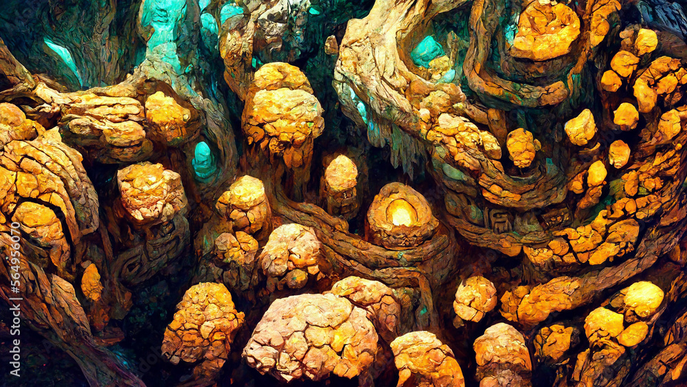 Mayan civilization forest land cave illustration art Generative AI ...