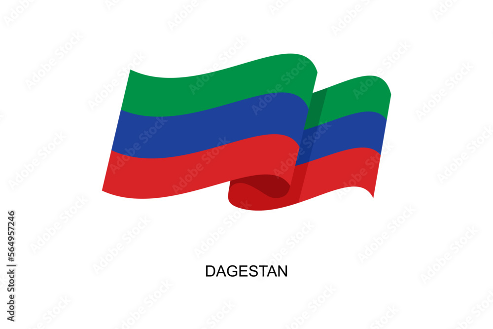 Dagestan flag vector. Flag of Dagestan on white background. Vector ...