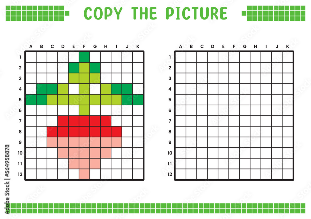 Copy the picture, complete the grid image. Educational worksheets ...