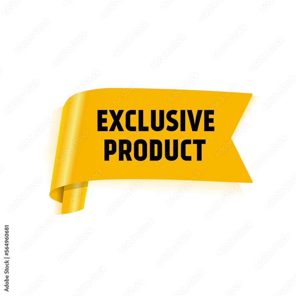 Exclusive product banner icon on white background. Business concept ...
