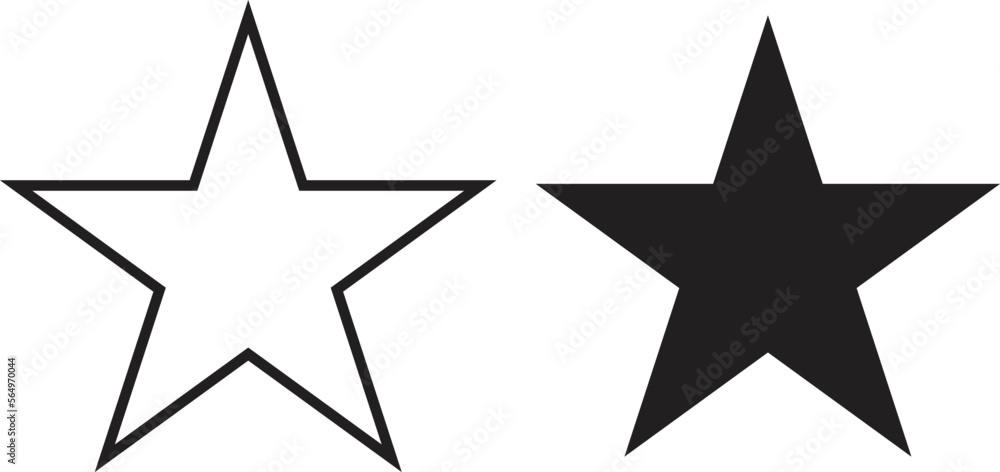 star vector icon simple trendy flat style line and solid Isolated ...