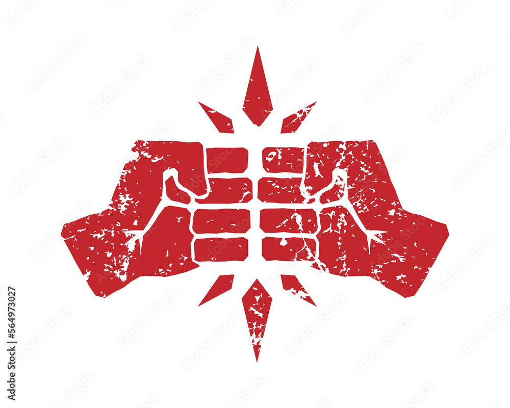 Hands fist bumb icon symbol shape. Friendship revolution logo sign ...