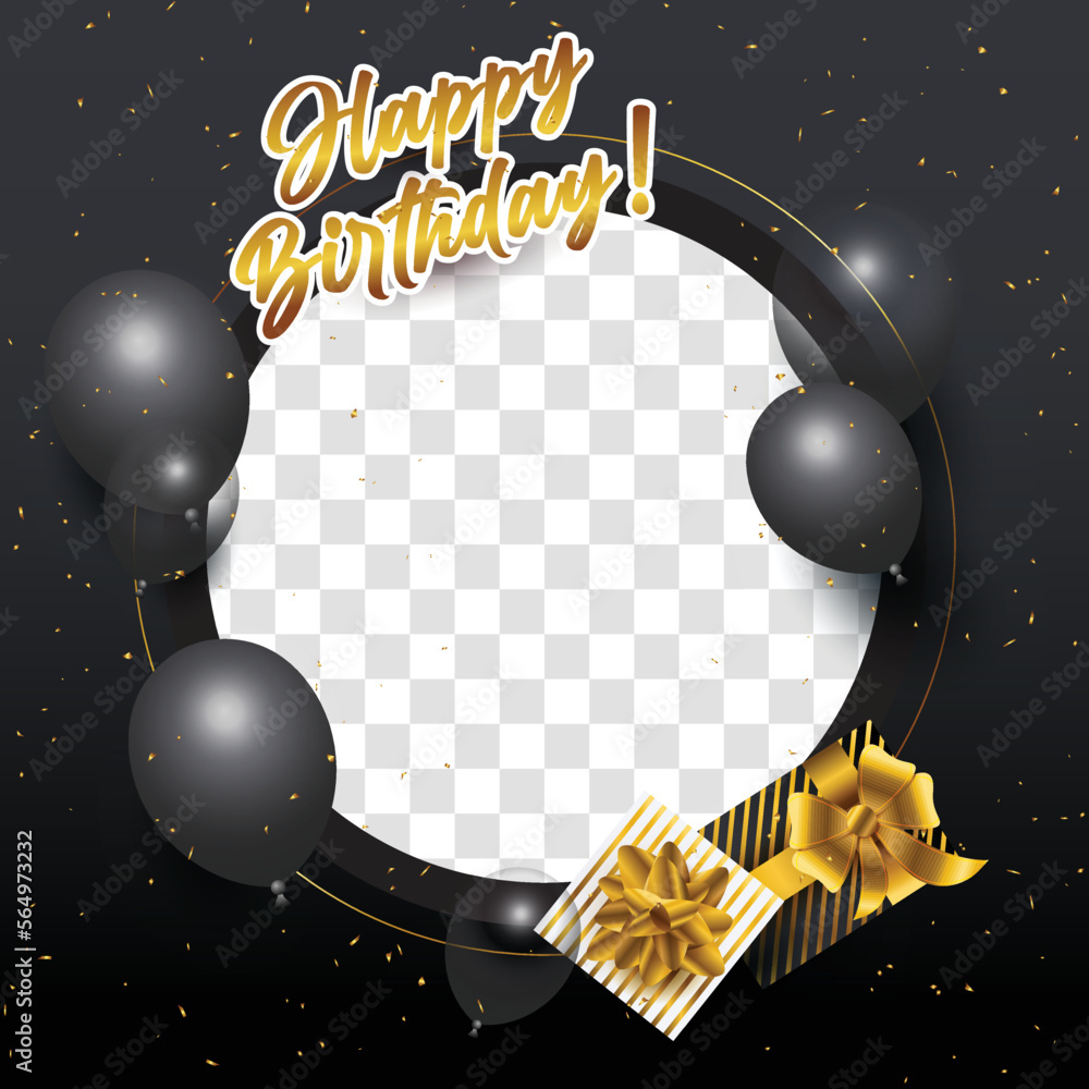 Happy birthday frame for profile social media Stock Vector | Adobe Stock