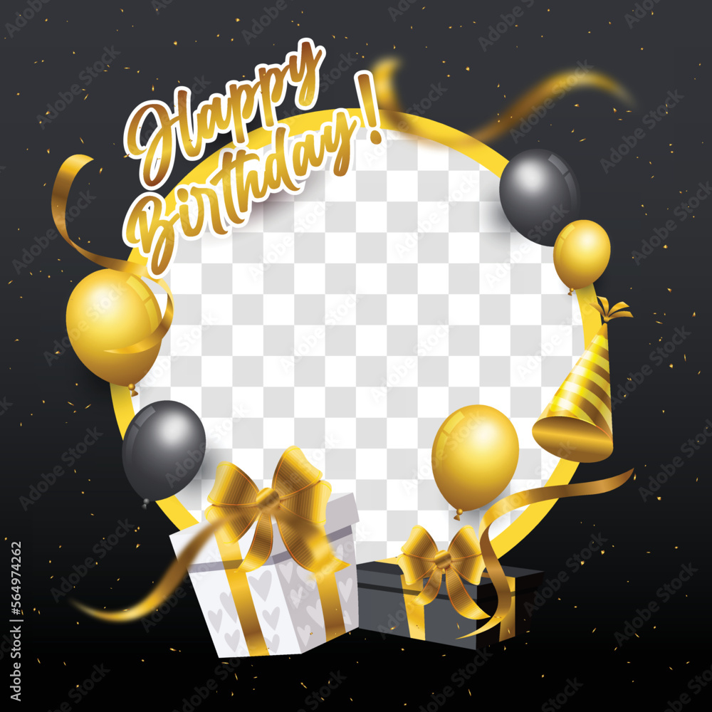Birthday frame for profile social media Stock Vector | Adobe Stock
