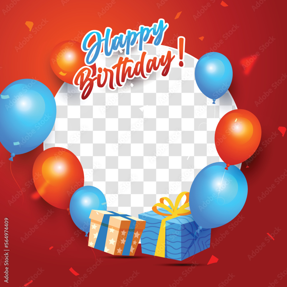 Profile frame social media happy birthday Stock Vector | Adobe Stock