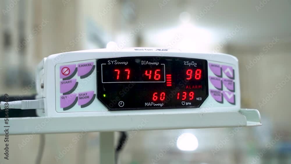 Neonatal Intensive Care Unit monitoring equipment monitors the vital ...