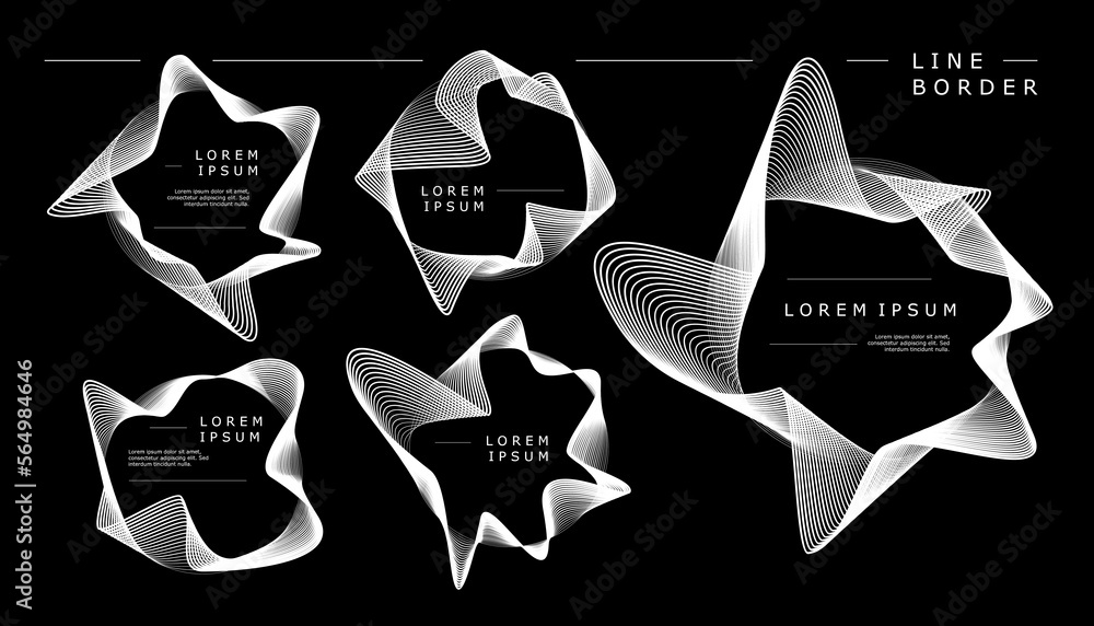 Abstract lines border set. Blend lines border vector collection. Stock ...