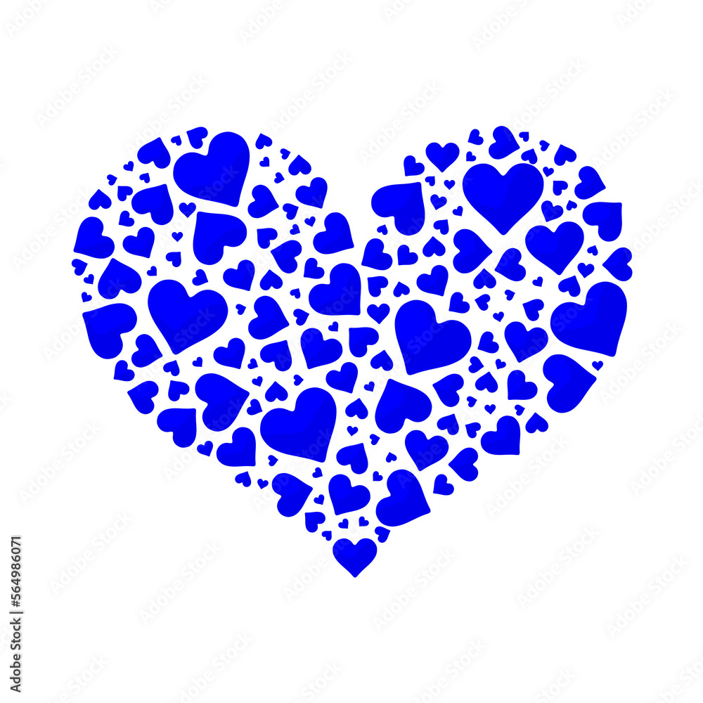 Coraz√≥n de corazones azul alfa. Stock Illustration | Adobe Stock