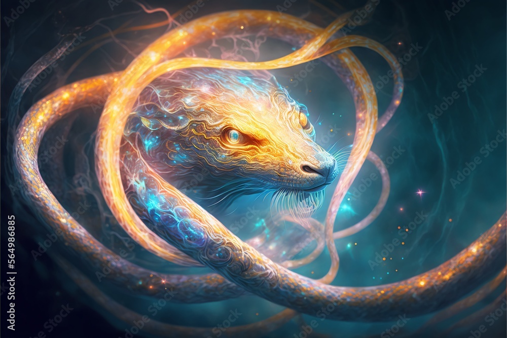 Powerful Epic Legendary Snake in Universe. Spiritual Animal Awakening ...