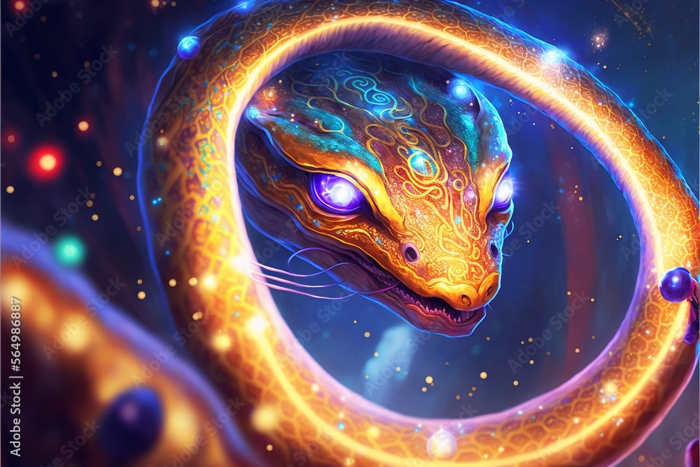 Powerful Epic Legendary Snake in Universe. Spiritual Animal Awakening ...