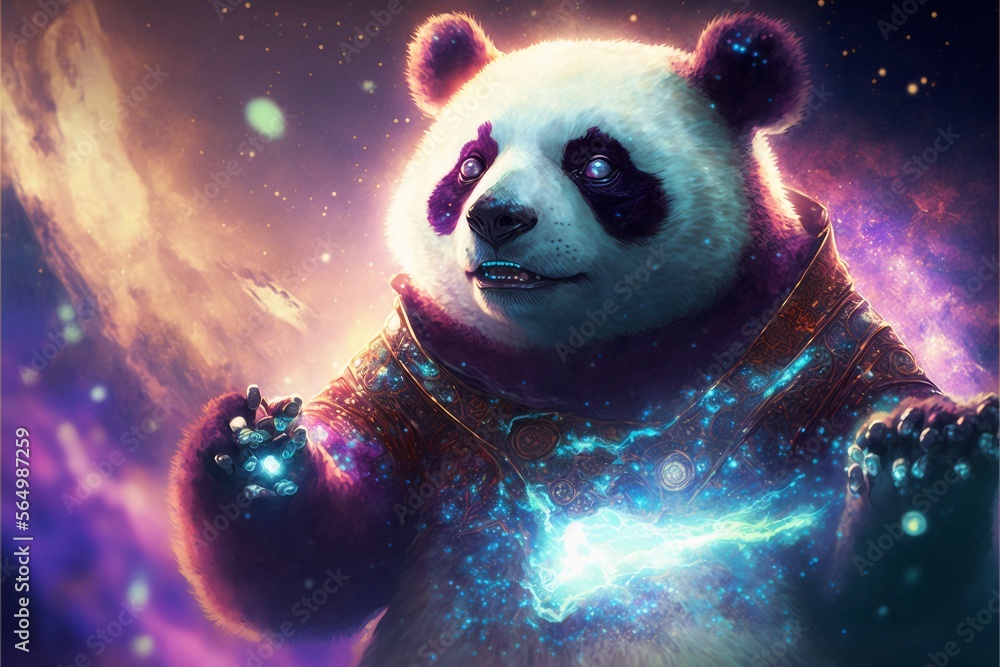 Powerful Epic Legendary Panda Fighting Kung Fu in Universe. Spiritual ...