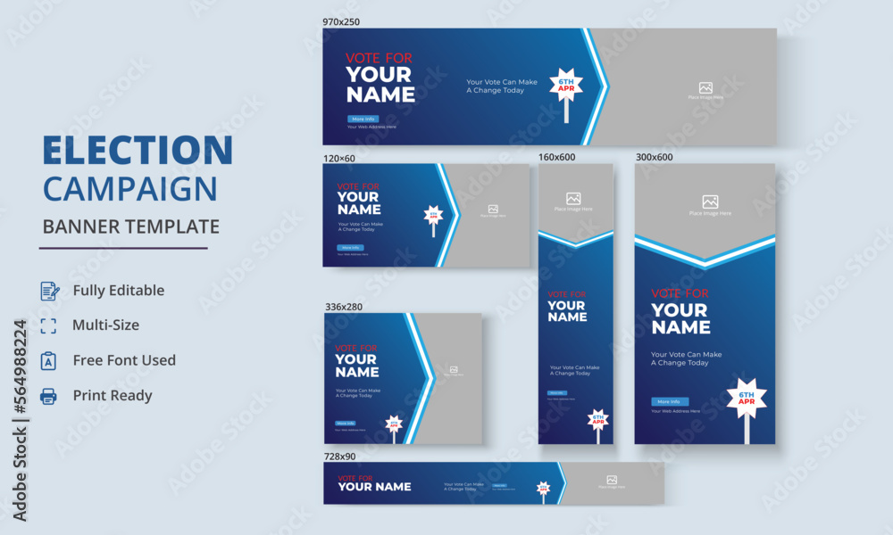 Election Campaign Banner Template, Political Campaign Banner Template ...
