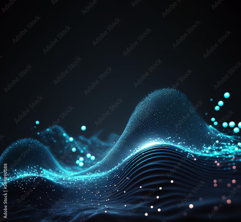Abstract Wave Of Data Flow Generative Ai Illustration Stock Illustration Adobe Stock