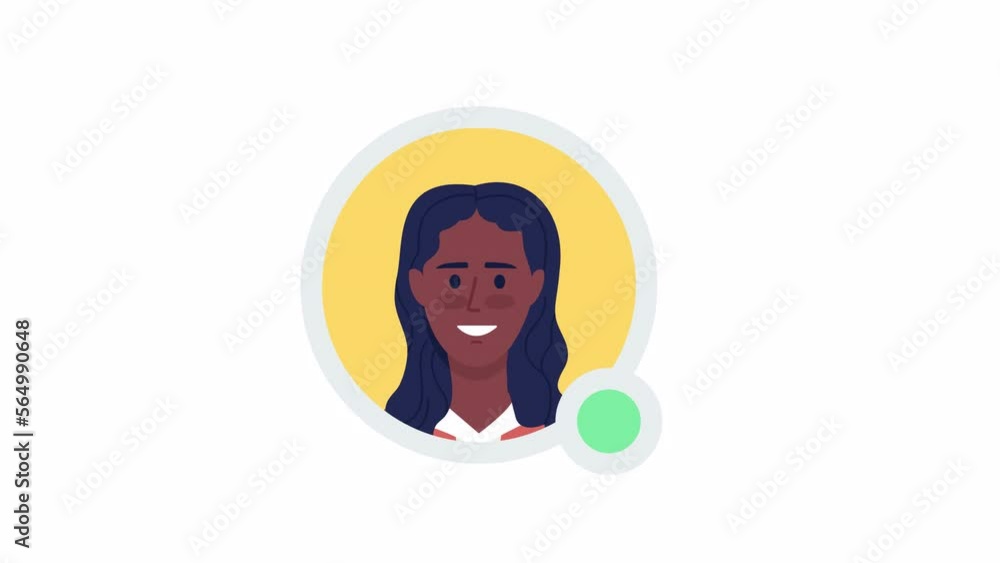 Animated employees online icon. Active status on messaging app. Avatars ...