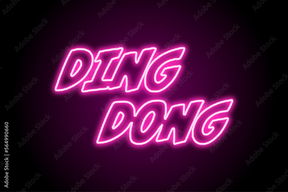 Ding dong comic book neon sign text bubbles hentai manga Stock ...