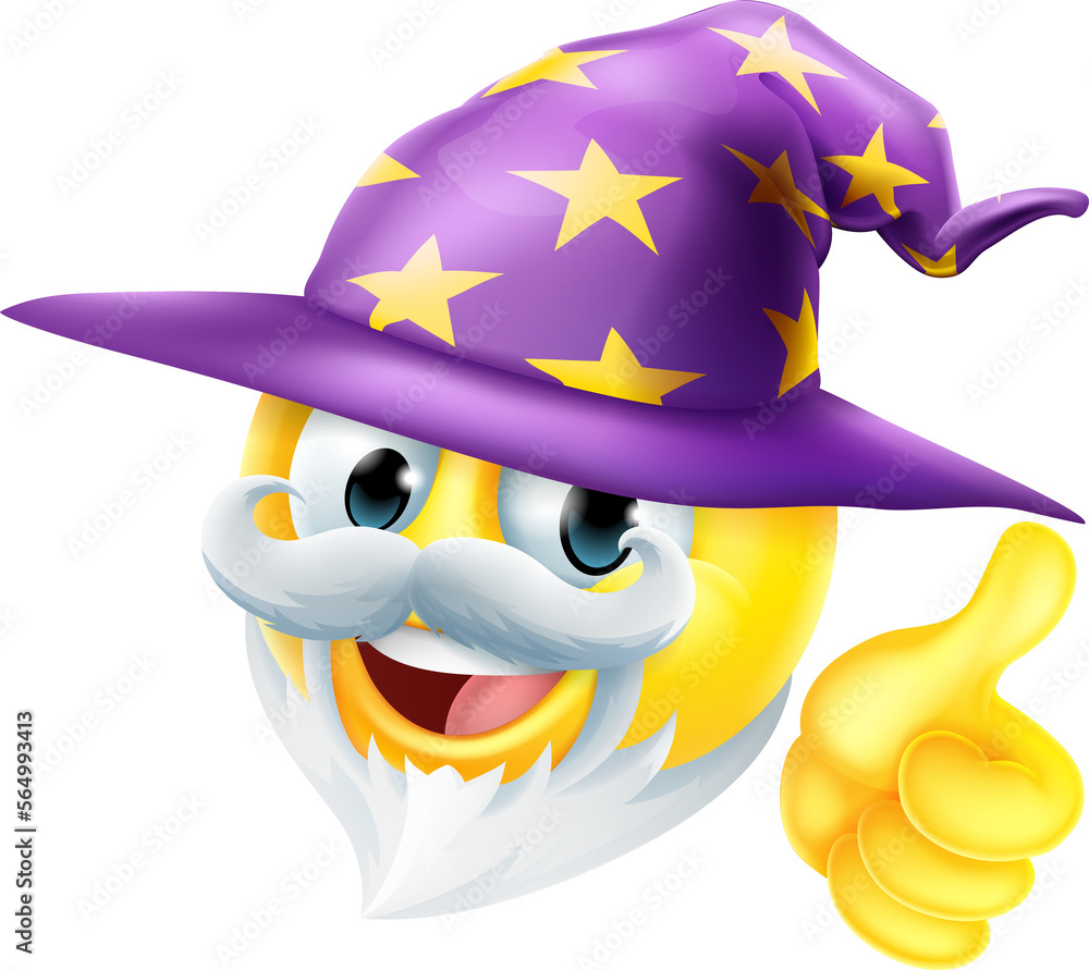 Wizard Emoticon Face Emoji Cartoon Icon Stock Illustration | Adobe Stock