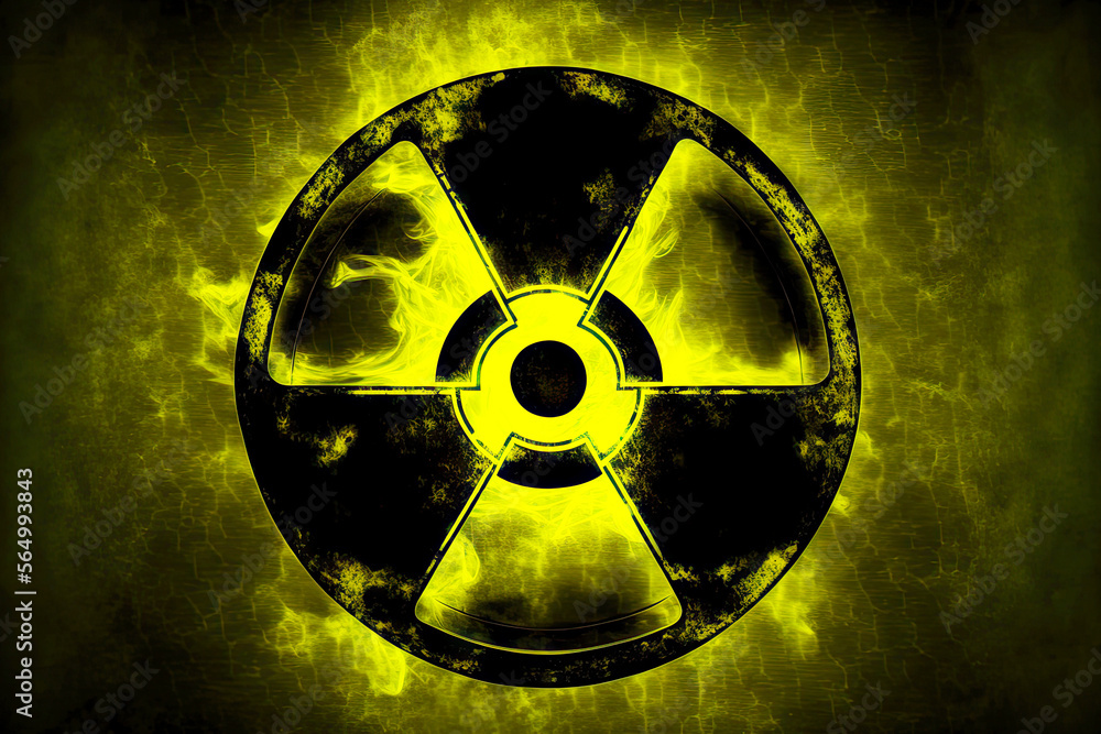 symbolic sign of radiation signifying danger from nuclear reactor Stock ...
