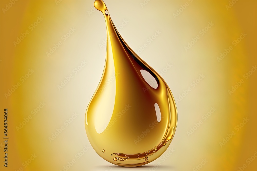 Shiny liquid cosmetic essence or yellow honey gasoline drip transparent ...