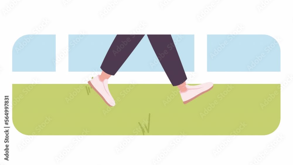 Animated legs walking forward loader. Strolling. Looped flat 2D ...
