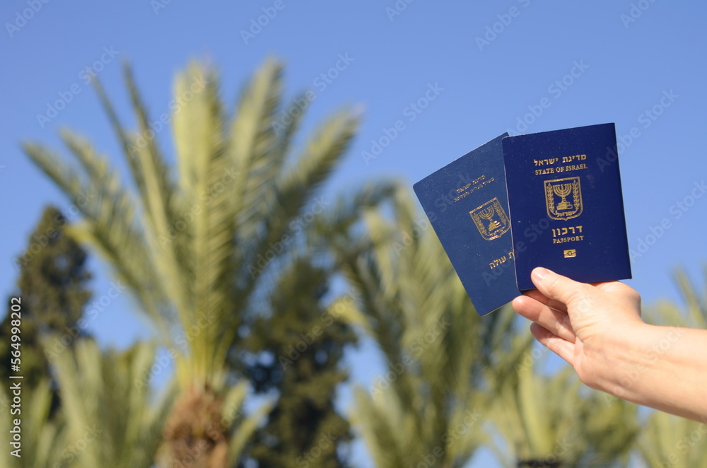 Israeli passport Darkon and Certificate of new immigrant. . A woman's ...