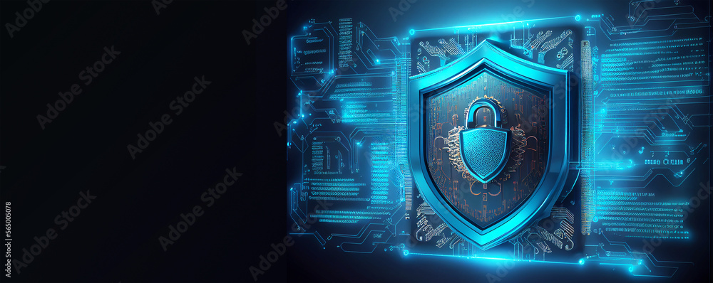 Modern computer network security technology blue background, Cyber ...