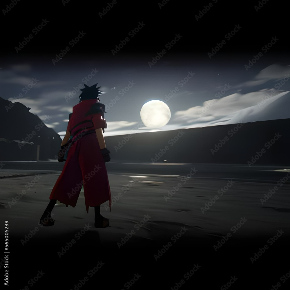 Ninja 4k, night time, moon, unreal engine, cinematic lighting Image ...