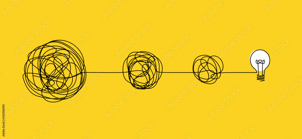 idea generation and collecting thoughts concept, brainstorming ...