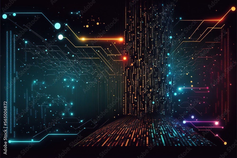 Data flow abstract background, Ai conceptual background. Generative AI ...