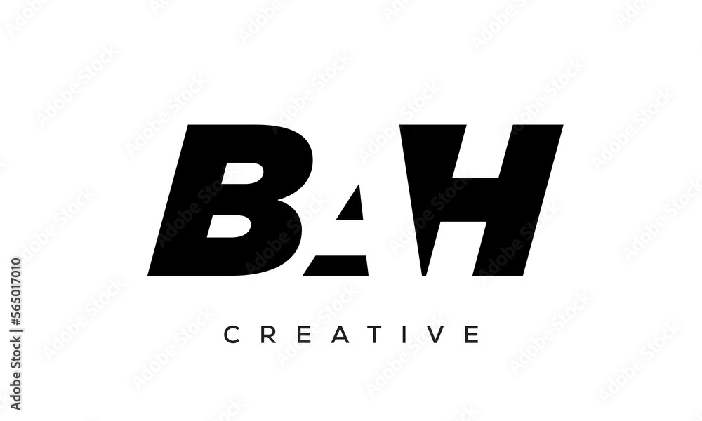 BAH letters negative space logo design. creative typography monogram ...