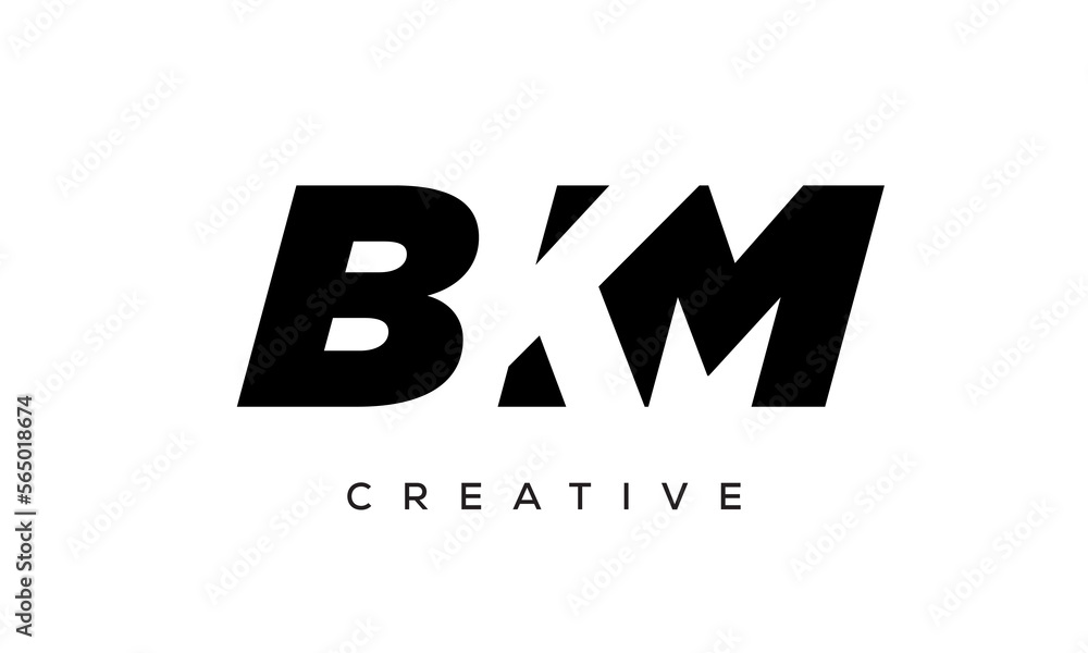 BKM letters negative space logo design. creative typography monogram ...