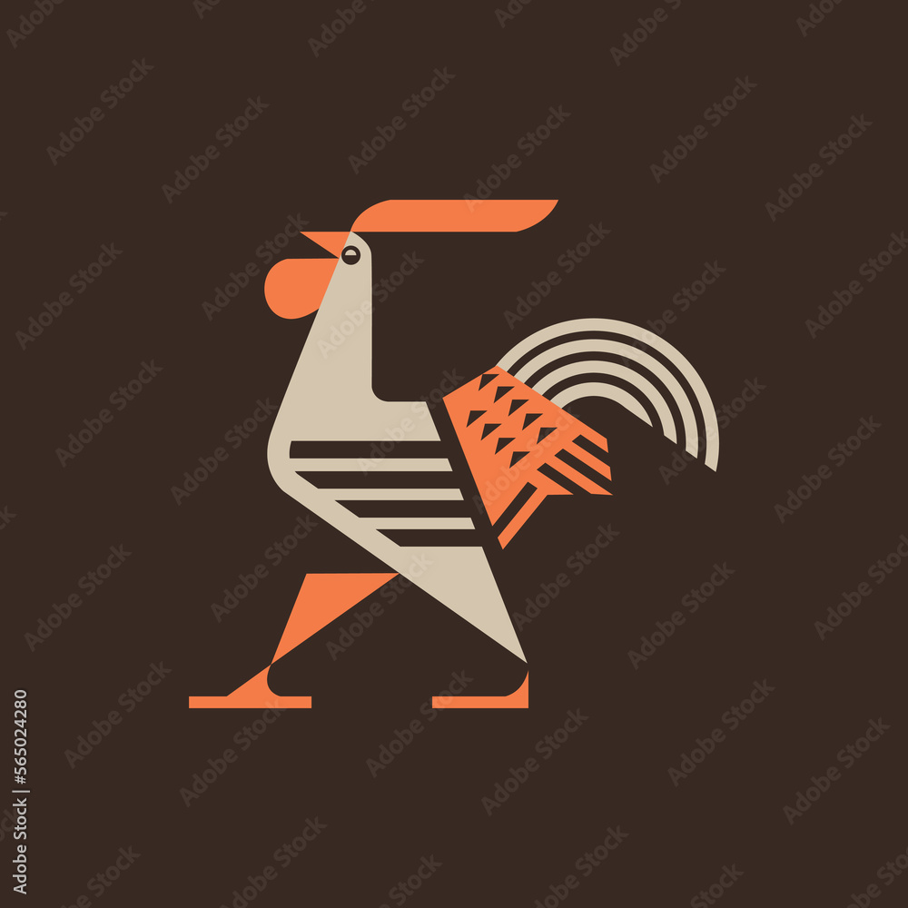 creative chicken logo with line art style Stock Vector | Adobe Stock