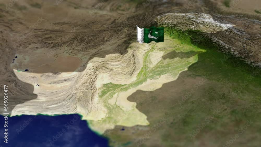 Map of Pakistan with Pakistani flag Stock Video | Adobe Stock