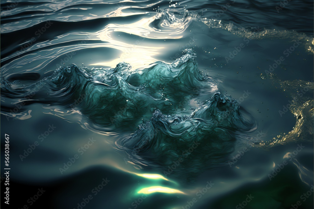 Abstract water splash background. Water surface. Generative AI Stock ...