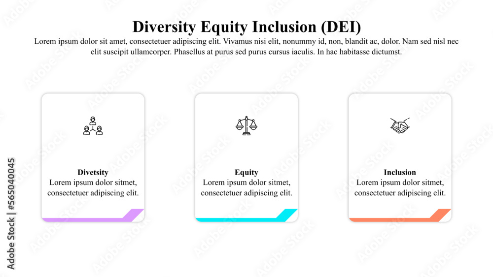 Infographic template of diversity, equity, and inclusion. Stock Vector ...