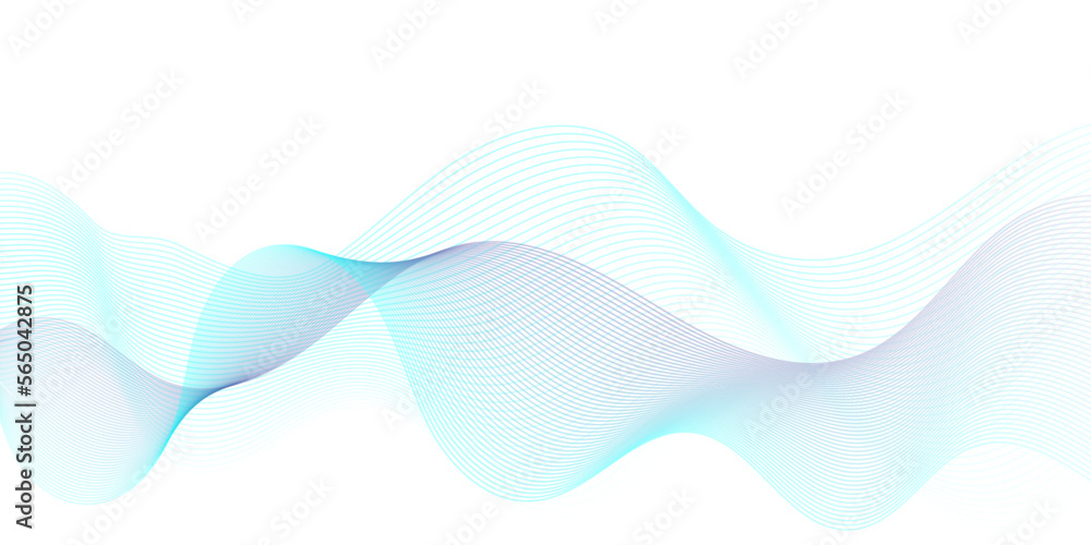 Abstract blue flowing wave lines background. Modern glowing moving ...