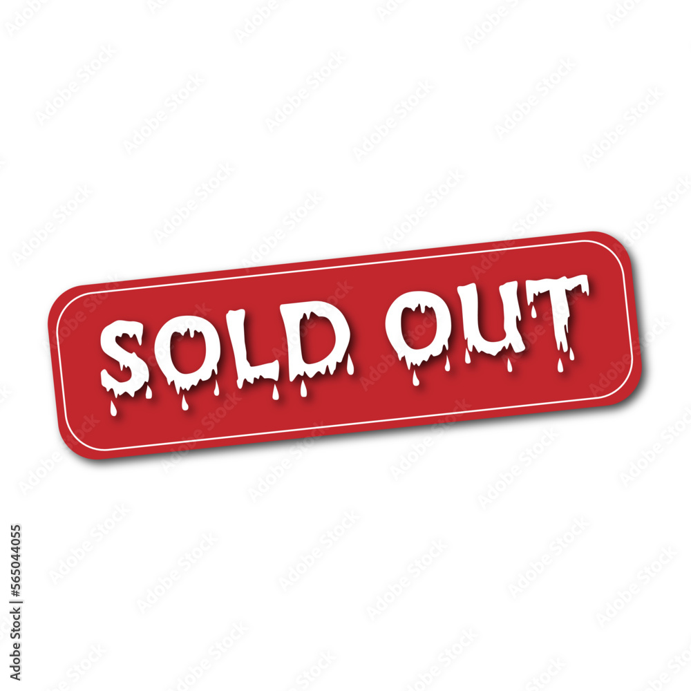 SOLD OUT text written on red stamp sign. sold out red square grunge ...
