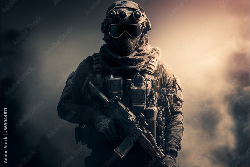 Brutal military man in uniform. This photo of a military man exudes ...