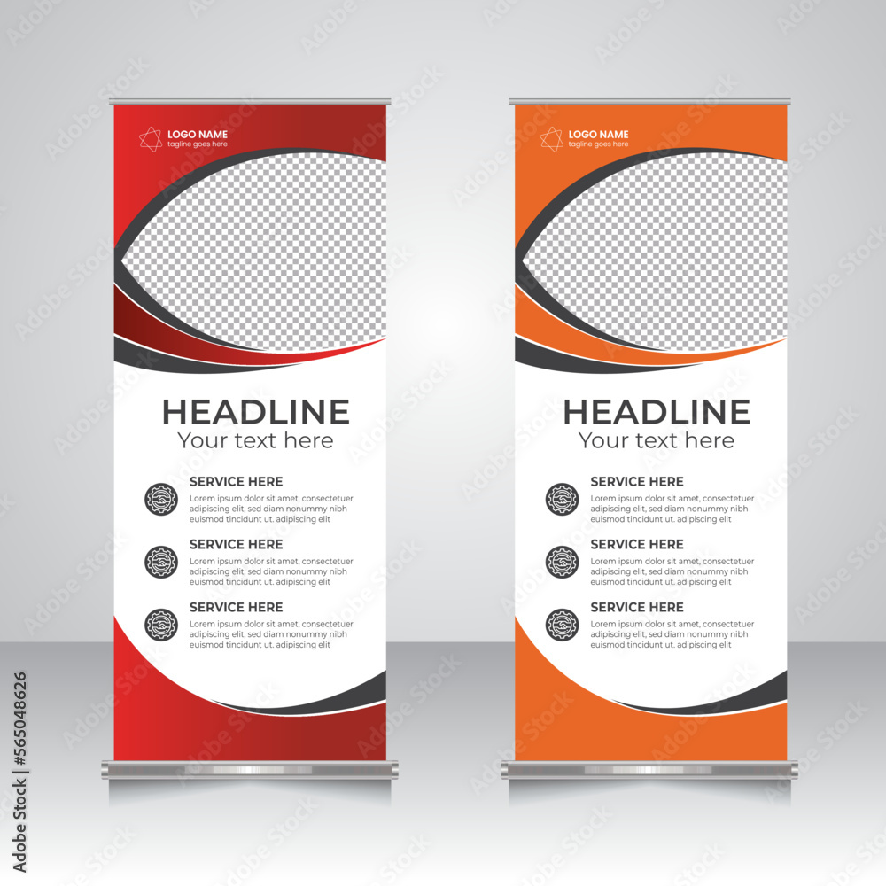 roll-up banner, pop-up, pull-up banner design Stock Vector | Adobe Stock